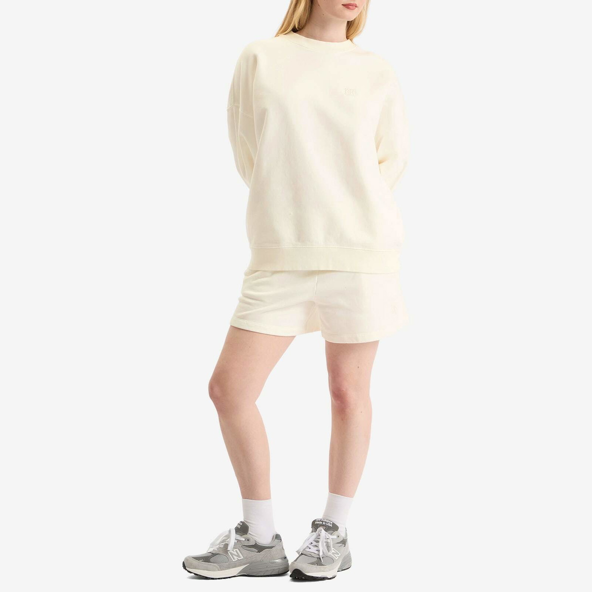 Anine Bing Women's Kam Framed Monogram Shorts in Off White ANINE BING