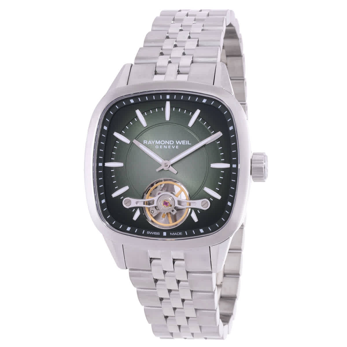 Raymond Weil Freelancer Automatic Green Dial Mens Watch 2790-ST-52051 ...