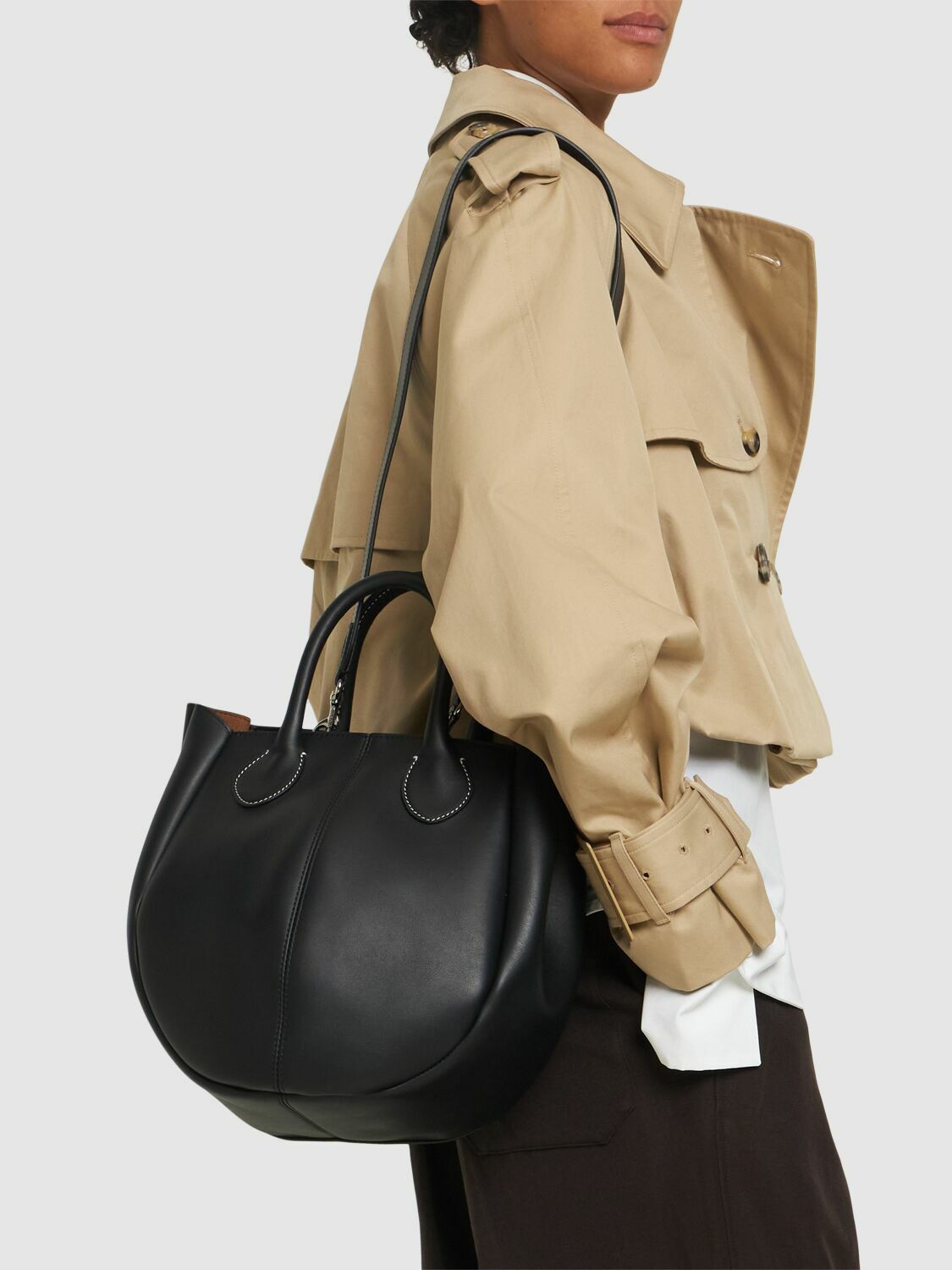 JW ANDERSON Small Punch Grain Leather Tote Bag JW Anderson