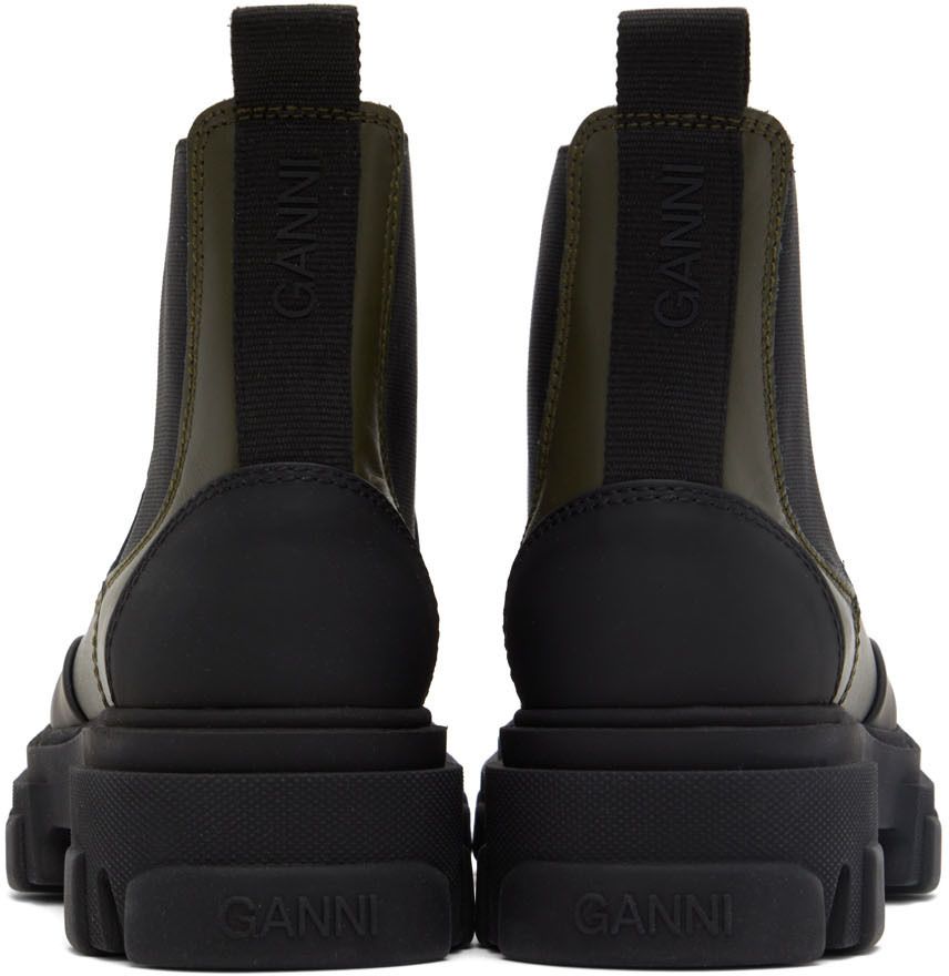 GANNI Green Low Chelsea Boots GANNI