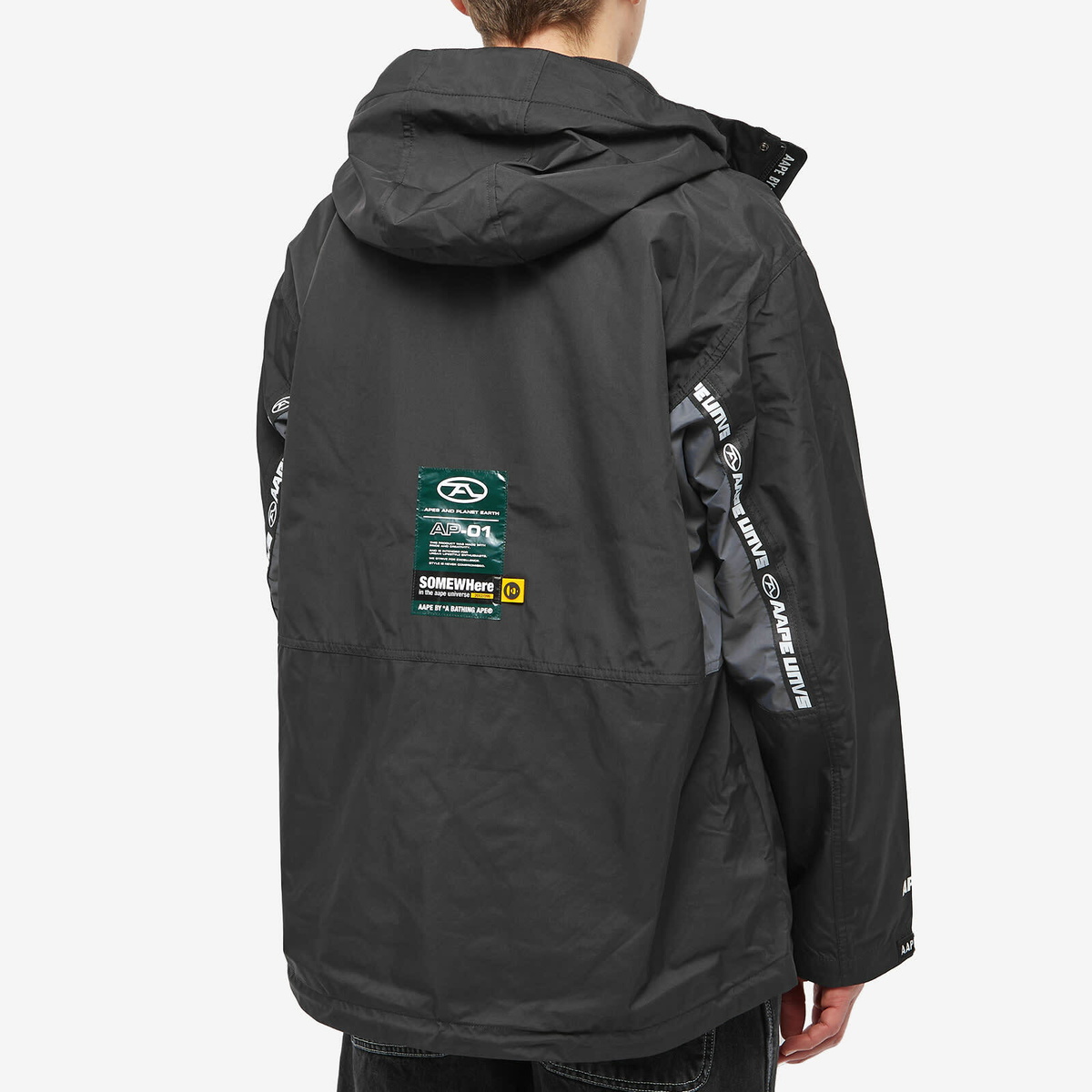Men's AAPE 2L Shell Fleece Jacket in Black AAPE by A Bathing Ape