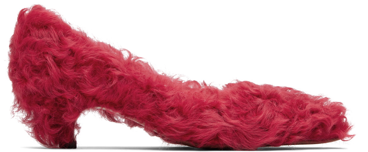 UNDERCOVER Red Furry Heels Undercover