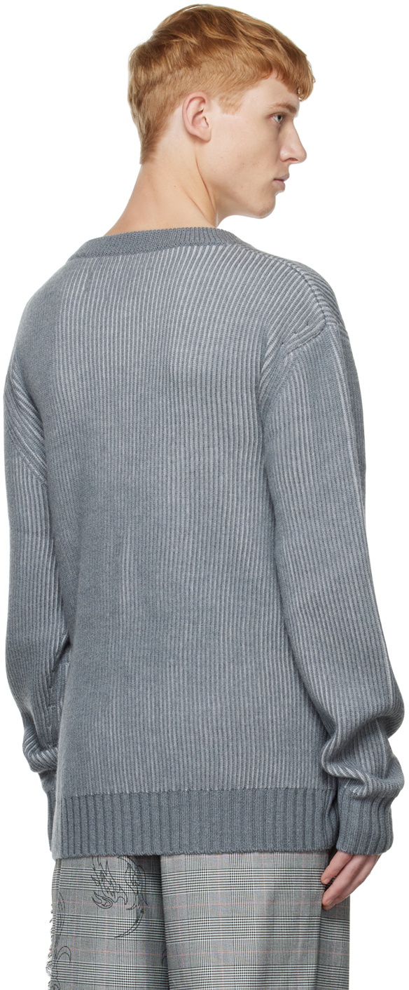 Feng Chen Wang Gray Double Neck Sweater Feng Chen Wang