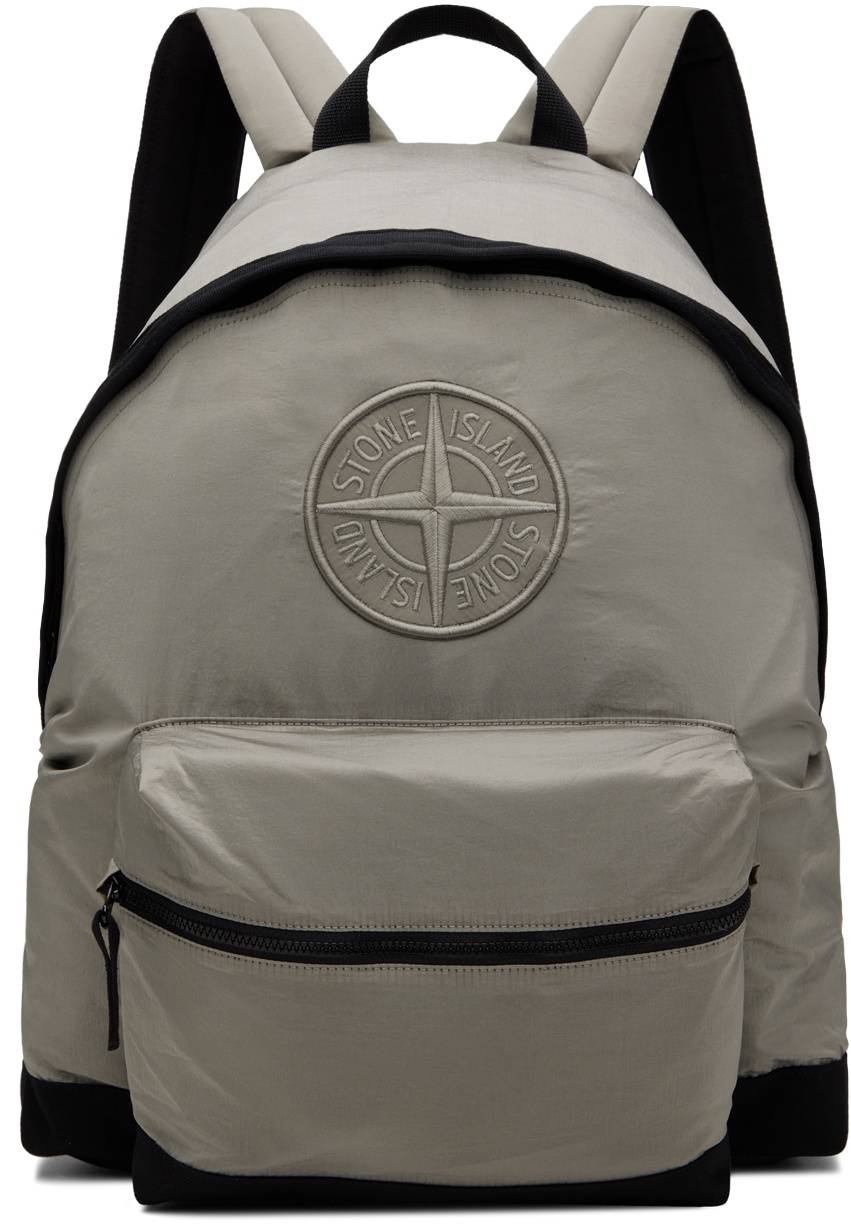 Stone Island Gray Nylon Metal Backpack Stone Island