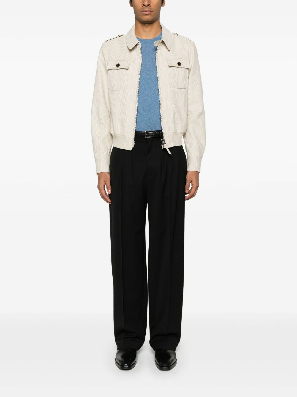 TOM FORD Blue Mélange-Effect T-Shirt TOM FORD