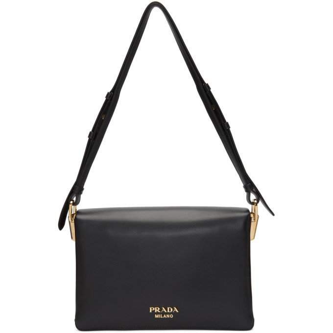 Prada Black Calfskin Hardware Shoulder Bag Prada
