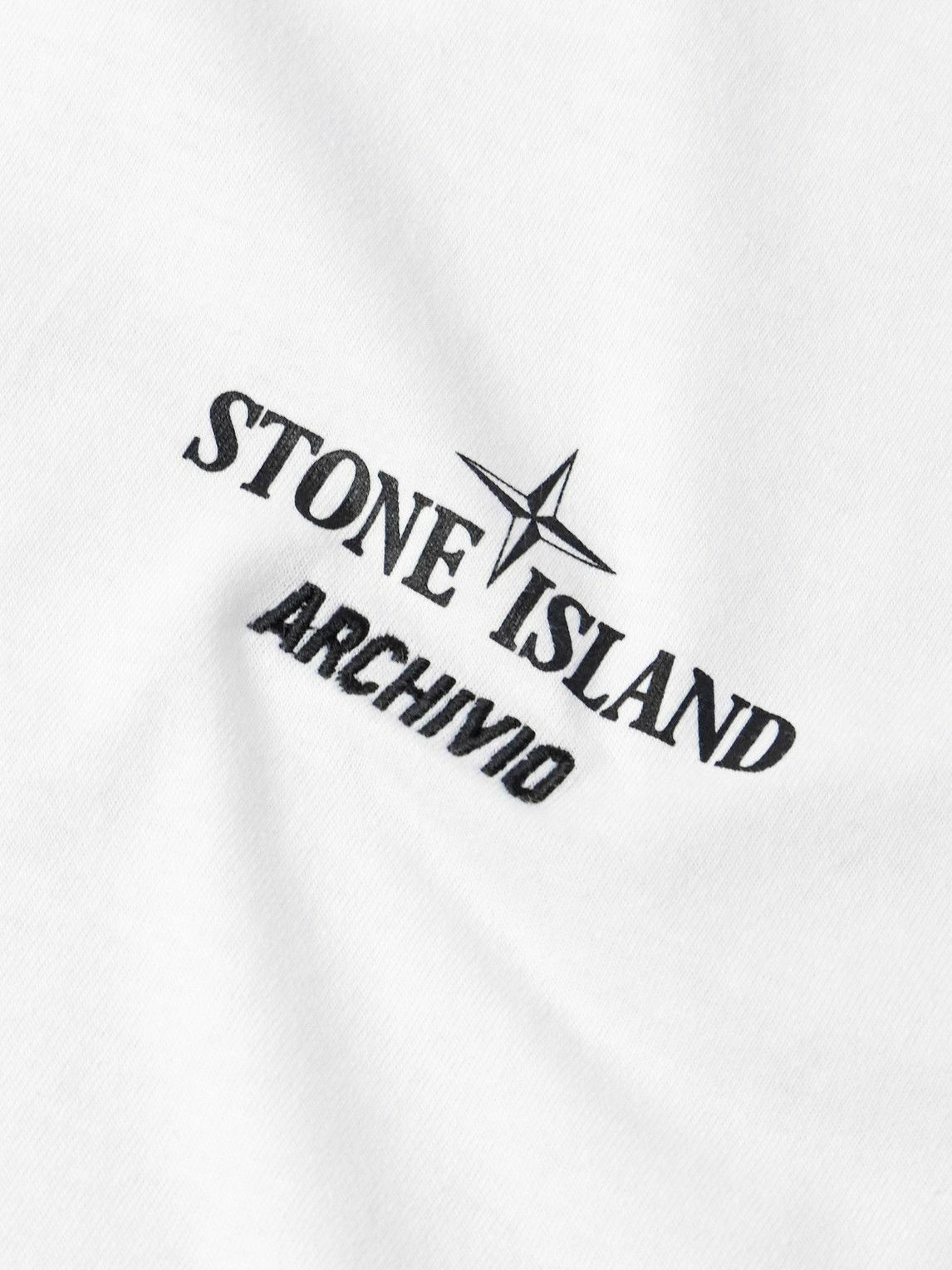 Stone Island - Logo-Print Organic Cotton-Jersey T-Shirt - White Stone ...