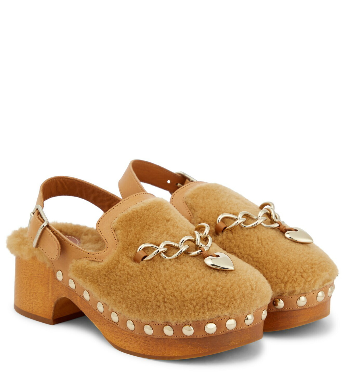 Chloe - Ninna shearling and leather clogs Chloe