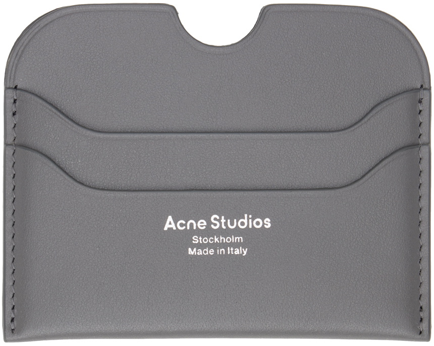 Acne Studios Gray Calfskin Card Holder Acne Studios