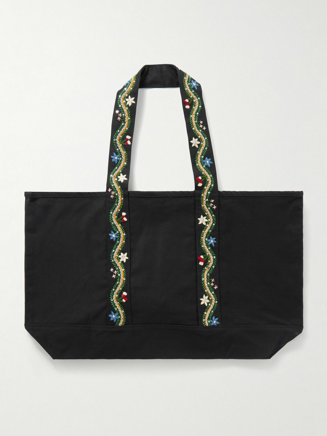 BODE - Alpineflower Embellished Cotton-Canvas Tote Bag Bode