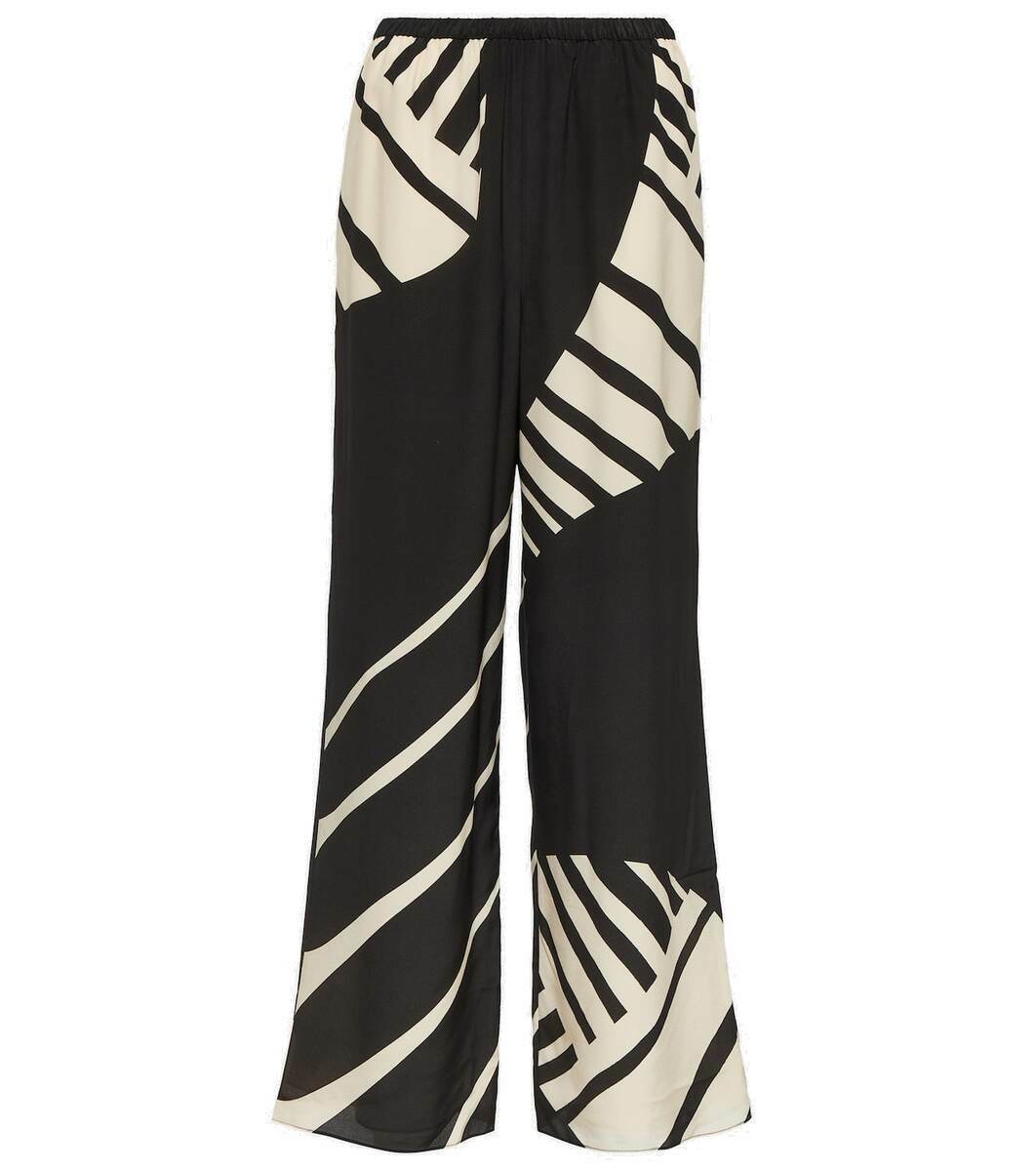 SIR Printed mid-rise silk wide-leg pants SIR.