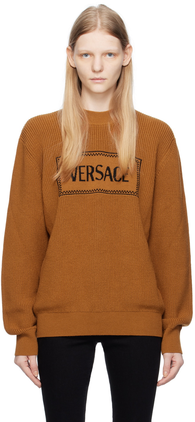 Versace Orange 90s Vintage Sweater Versace