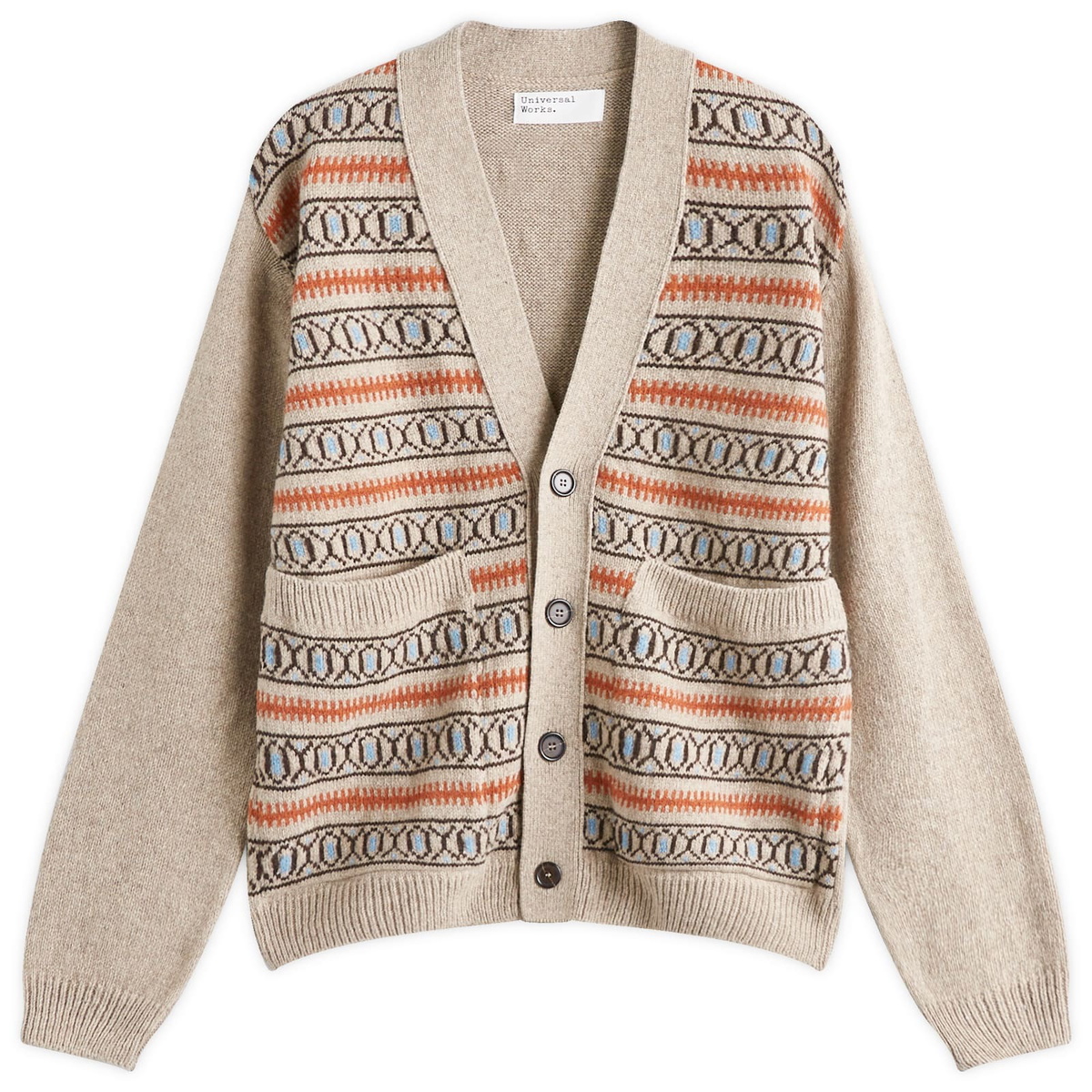 Universal Works Men's Langdale Knit Cardigan in Oatmeal Universal Works