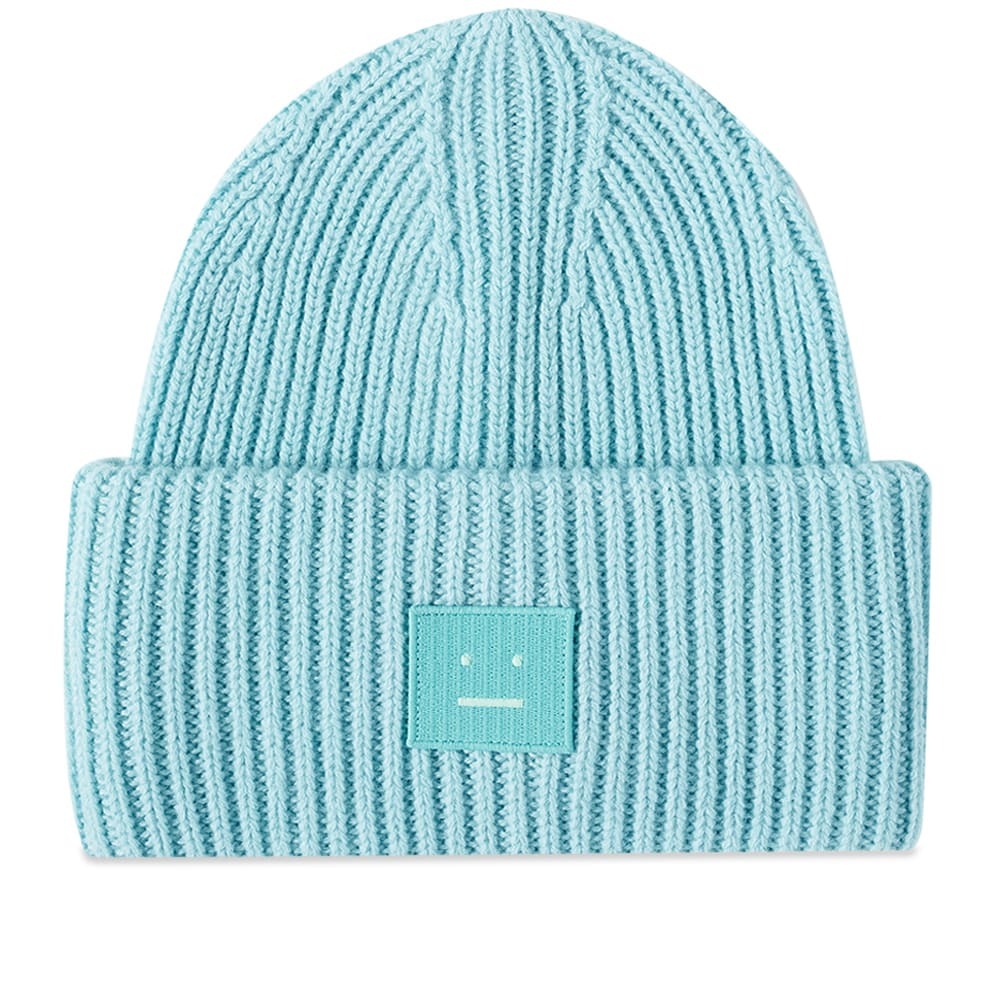 Acne Studios Men's Pansy Face Beanie in Turquoise Blue Acne Studios
