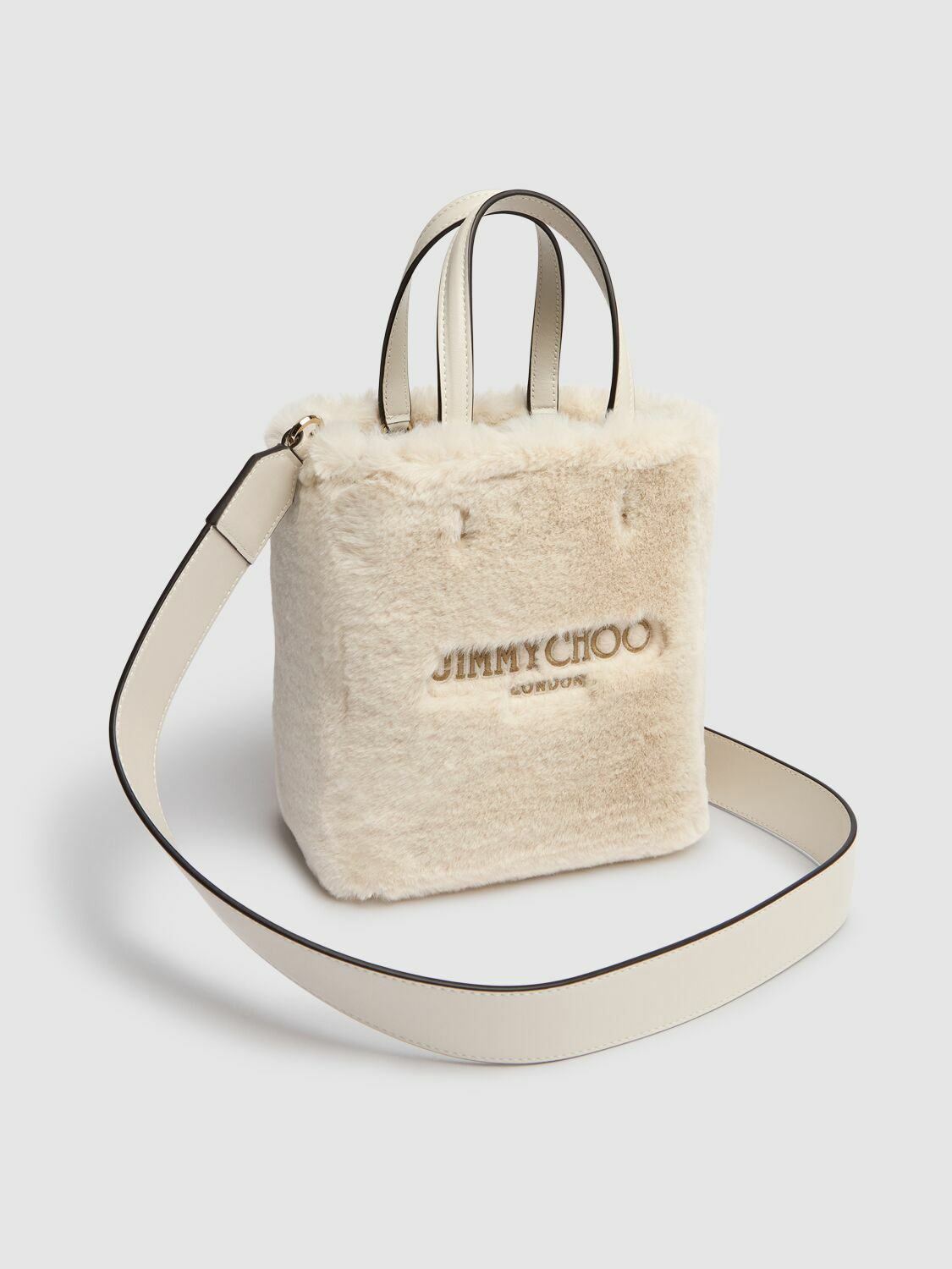 JIMMY CHOO Small N/w Lenny Suede & Shearling Bag Jimmy Choo