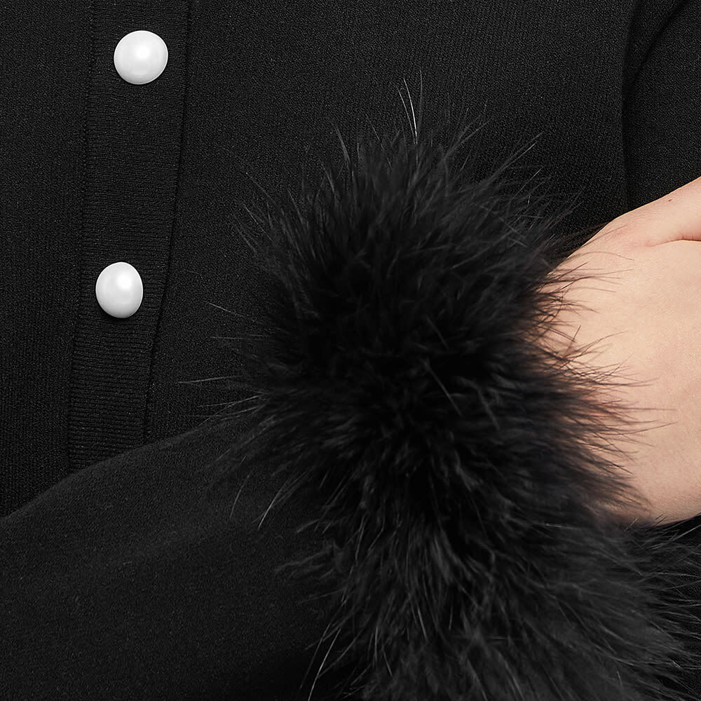 Sleeper Women's Fluffy Cuff Knitted Cardigan in Black Sleeper