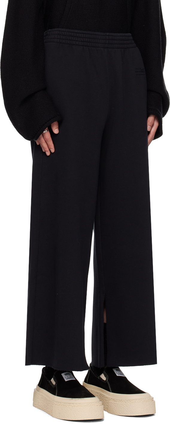 MM6 Maison Margiela Black Embroidered Sweatpants MM6 Maison Margiela