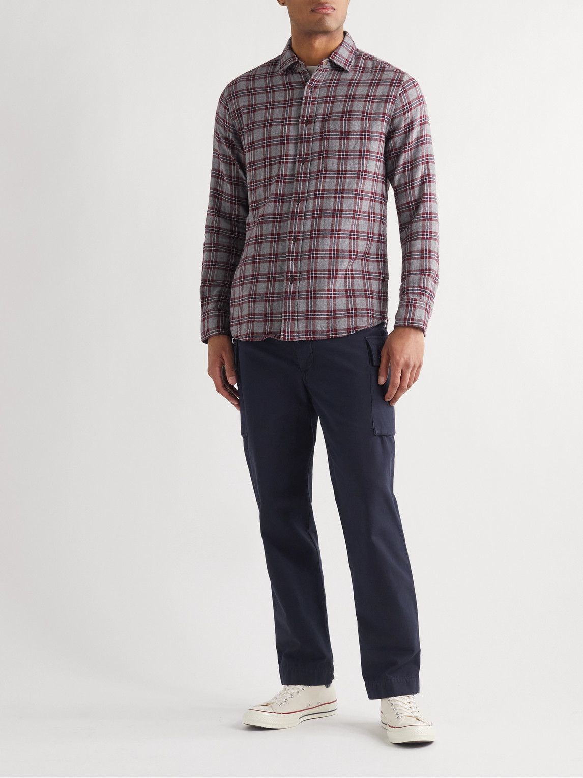 Faherty - Legend Reversible Checked Organic Cotton-Flannel Shirt - Red ...
