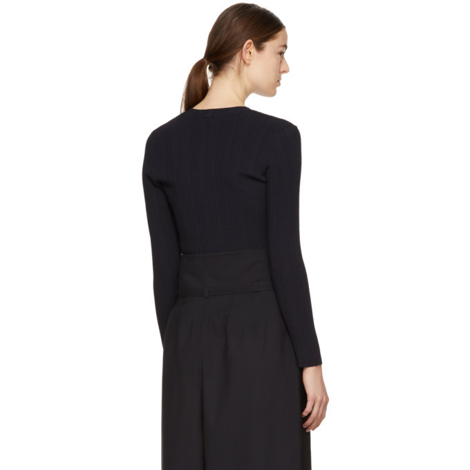 Enfold Navy Random Rib Pullover Enfold