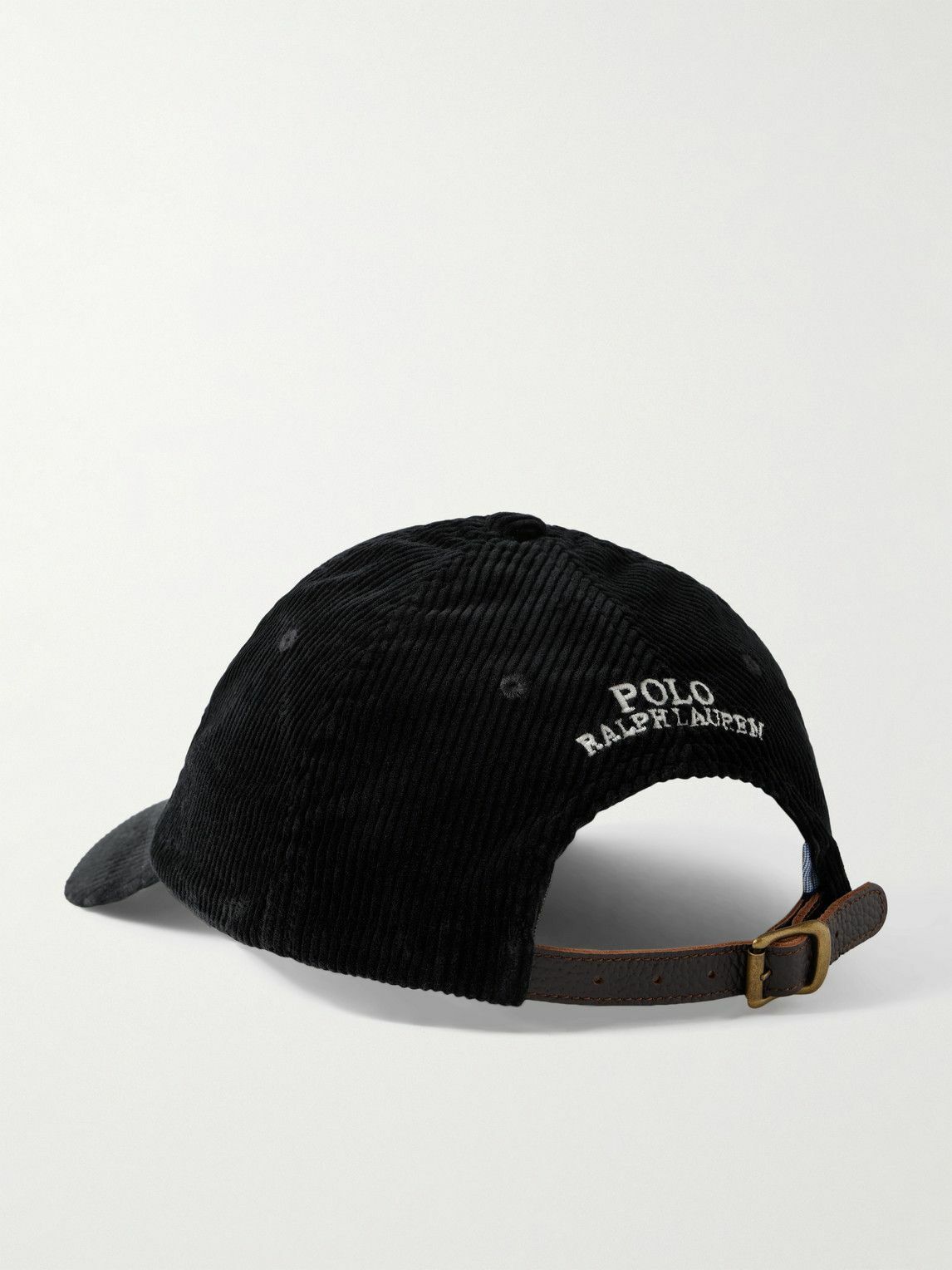 Polo Ralph Lauren - Full-Grain Leather-Trimmed Logo-Embroidered Cotton ...