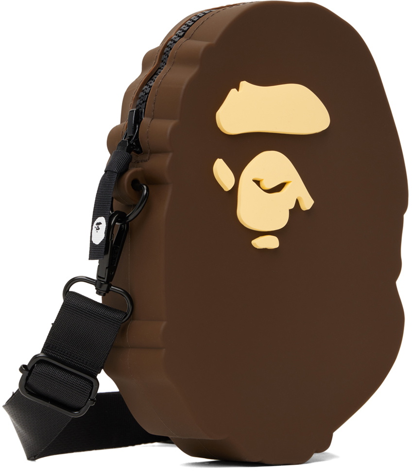 BAPE Brown Ape Head Silicon Bag A Bathing Ape
