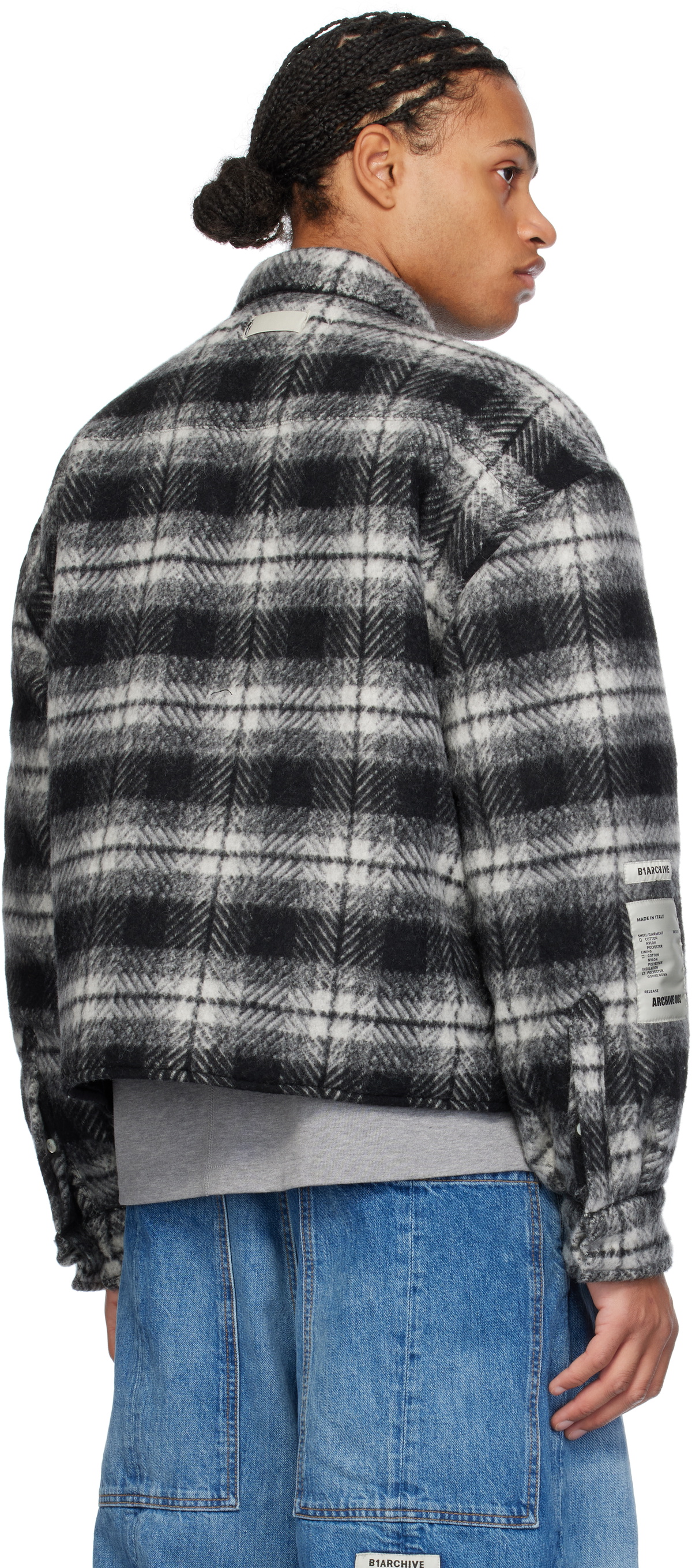 B1ARCHIVE Black Quilted Zip Up Flap Pocket Jacket B1ARCHIVE