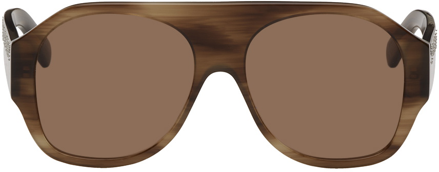 Stella McCartney Brown Chunky Aviator Sunglasses Stella McCartney