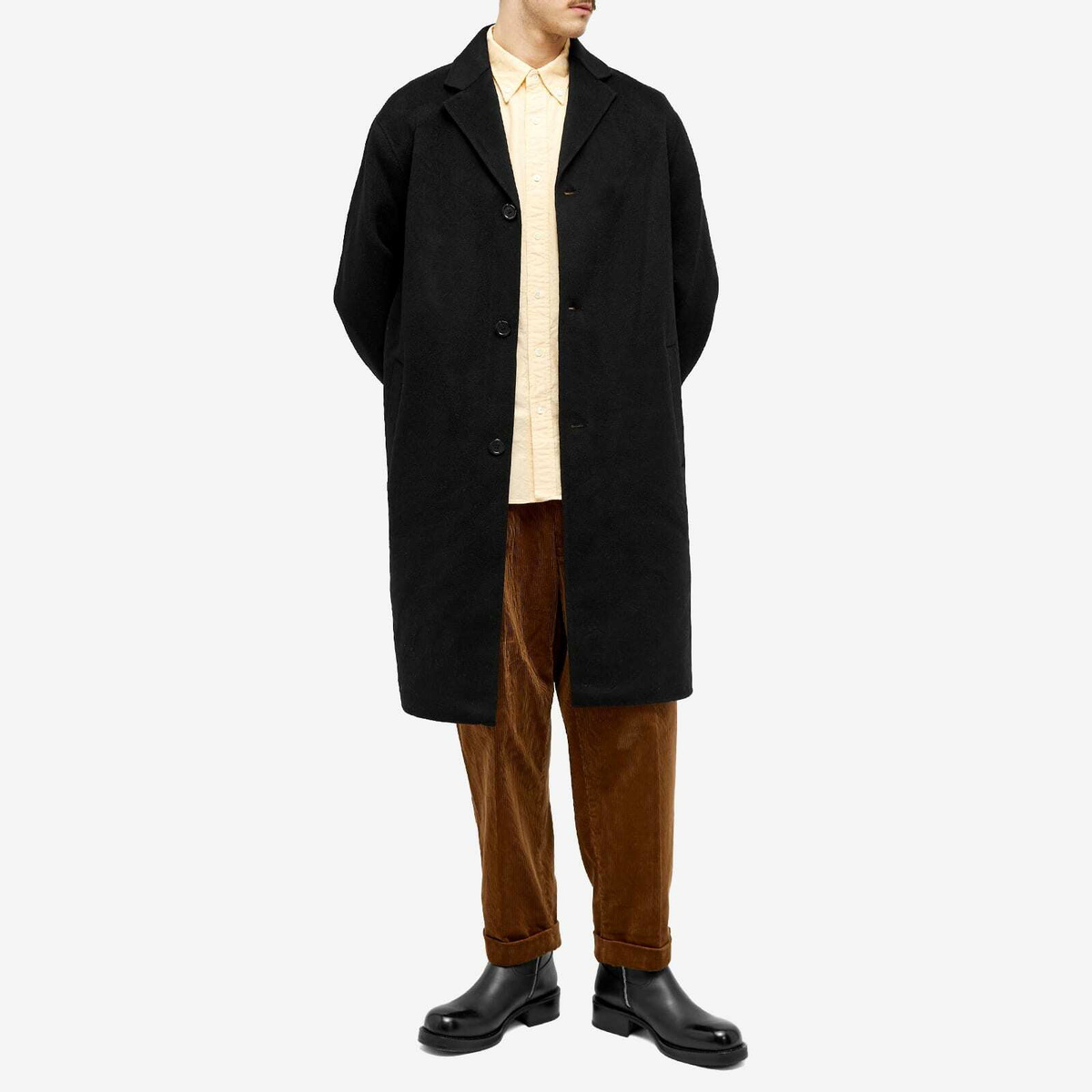 Acne Studios Men's Dalio Double Chesterfield Coat in Black Acne Studios