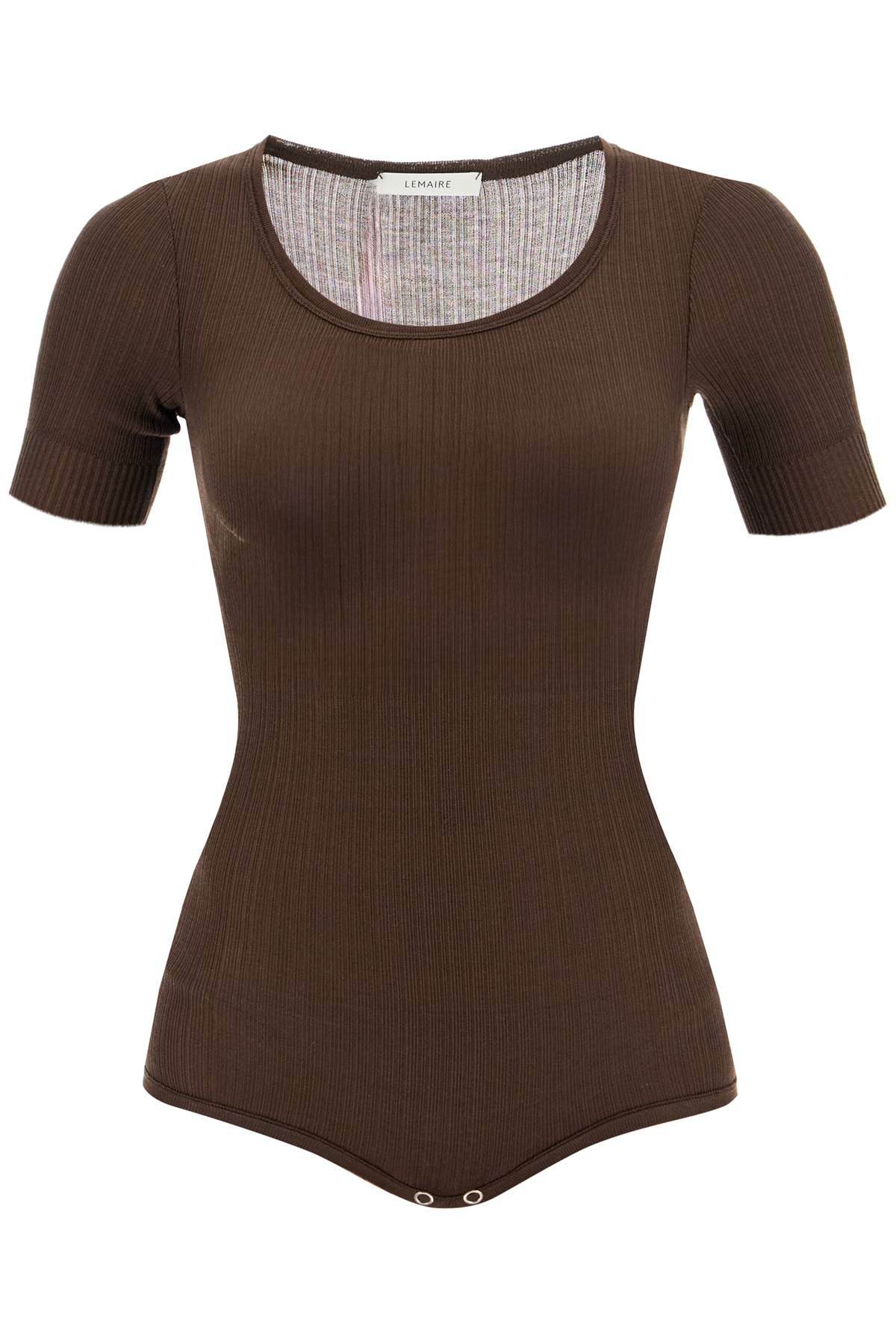 LEMAIRE short-sleeved lightweight knit body for men Brown Lemaire