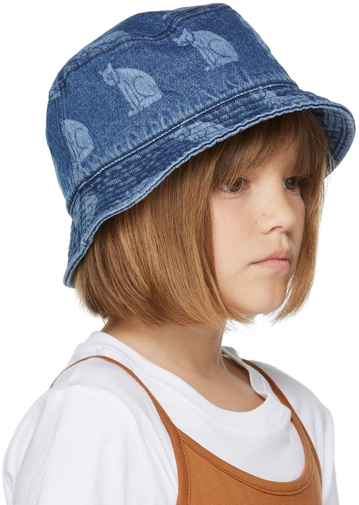Jellymallow Kids Navy Denim Cat Bucket Hat Jellymallow