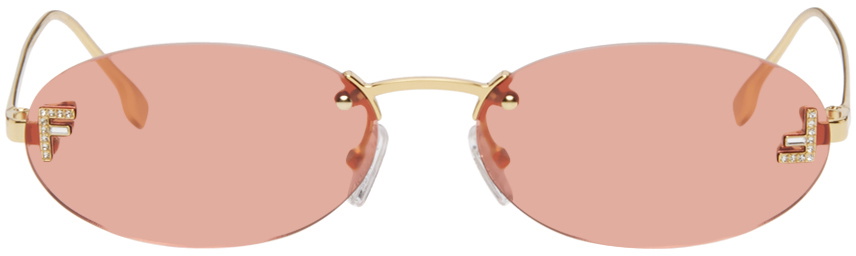 Fendi Gold Oval Sunglasses Fendi