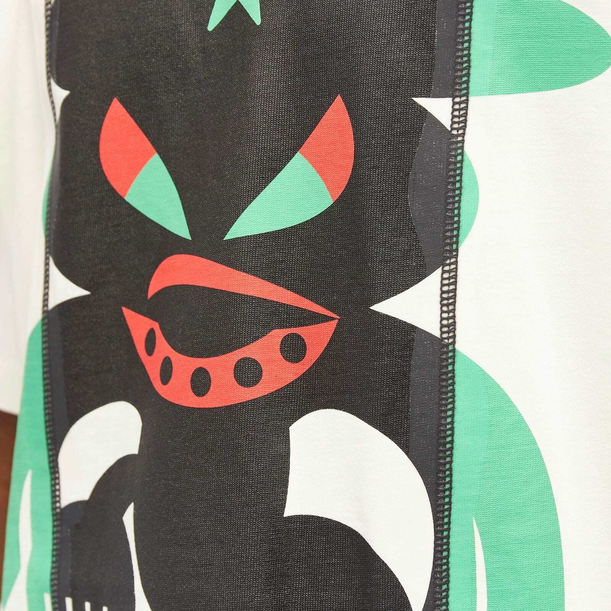 Heron Preston Men's Split Monster Tape T-Shirt in Ivory Heron Preston
