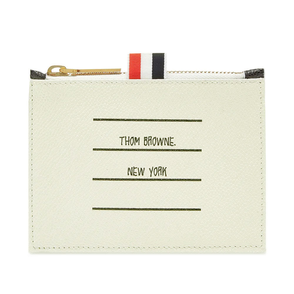 Thom Browne Printed Label Zip Wallet Thom Browne