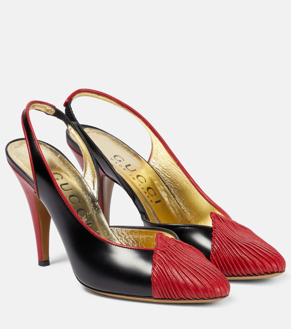 Gucci Pleated leather slingback pumps Gucci