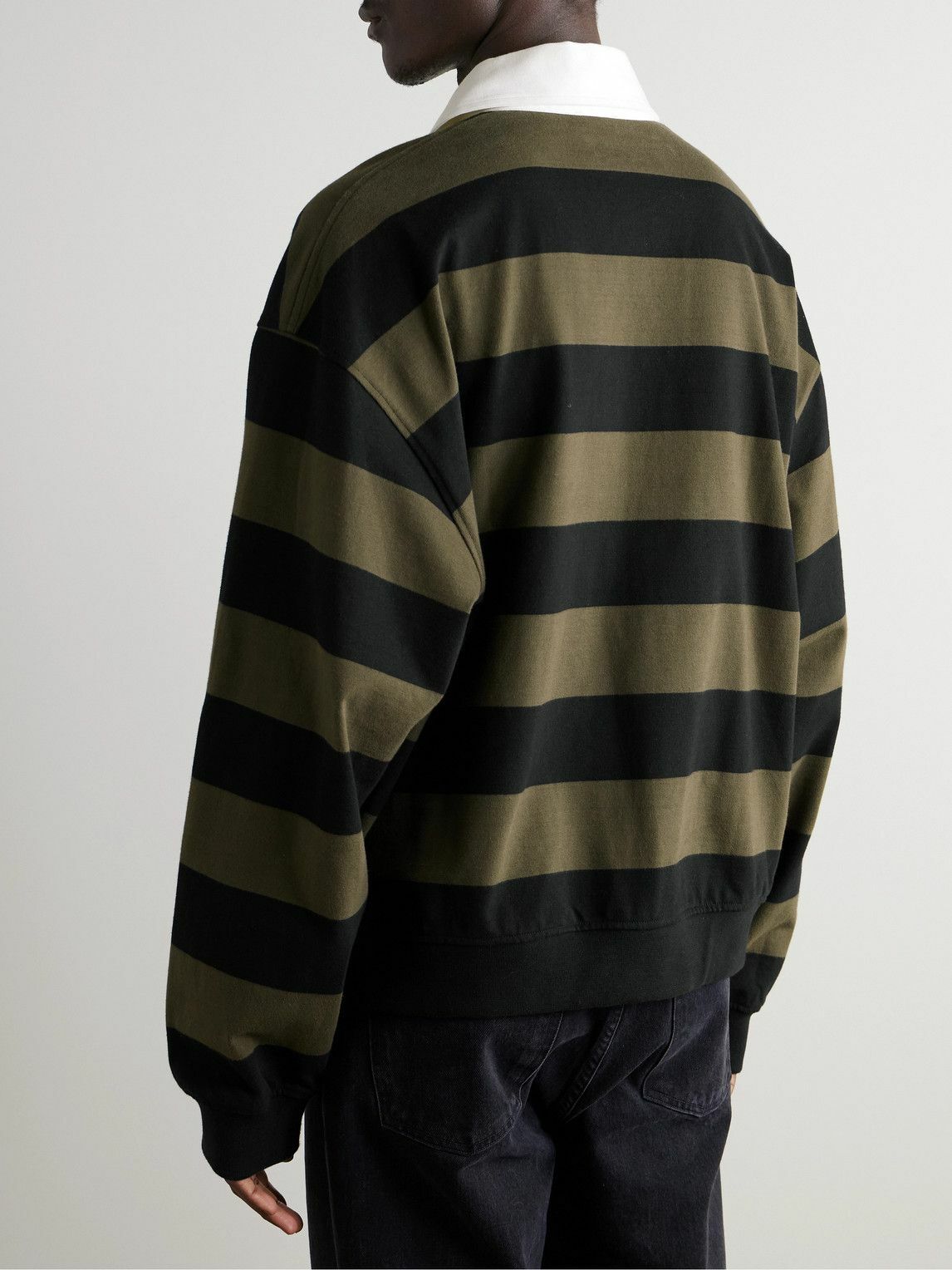 AGOLDE - RSVP Logo-Embroidered Striped Cotton Rugby Shirt - Green AGOLDE