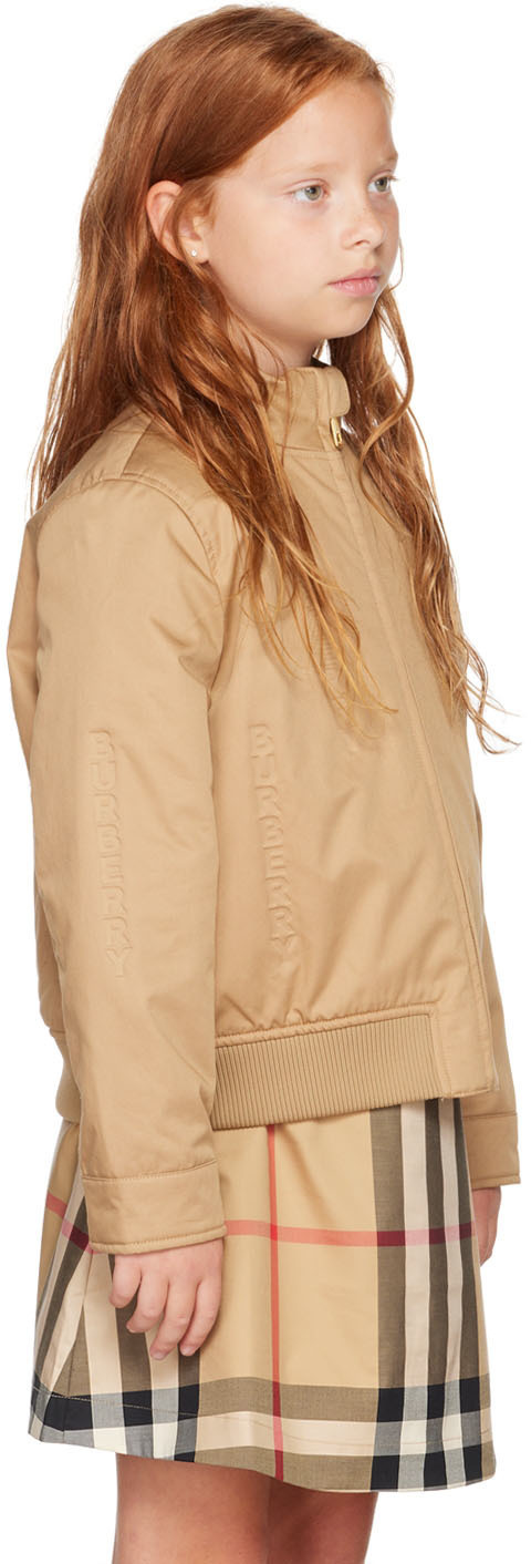 Burberry Kids Reversible Beige Logo Embossed Jacket Burberry