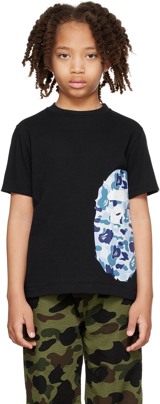 BAPE Kids Black ABC Camo Side Big Ape Head T-Shirt A Bathing Ape