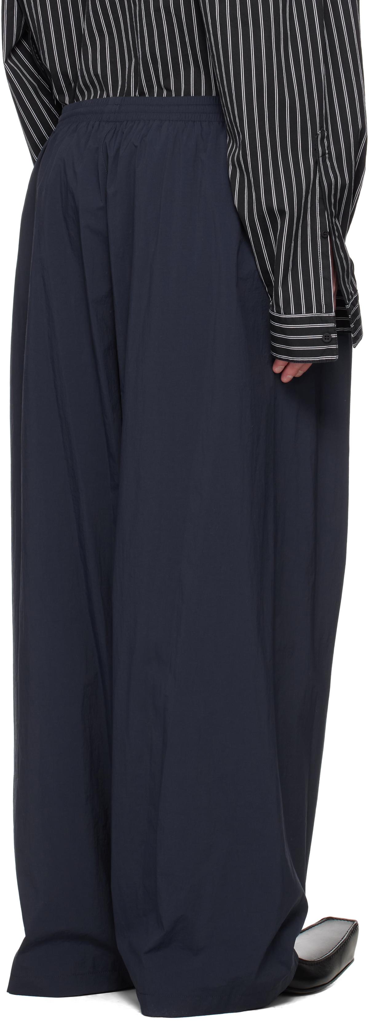 Balenciaga Navy Nylon Track Pants Balenciaga