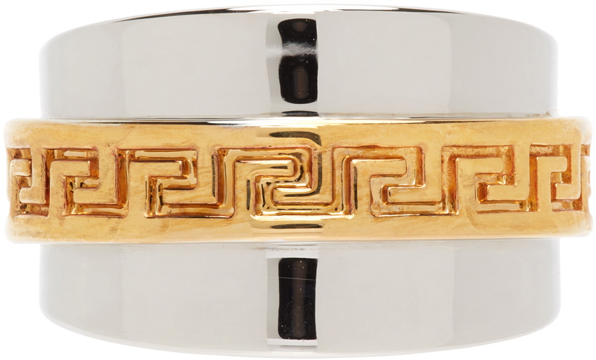Versace Silver Greca Ring Versace