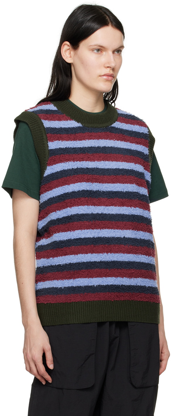 Brain Dead Blue & Green Striped Vest Brain Dead