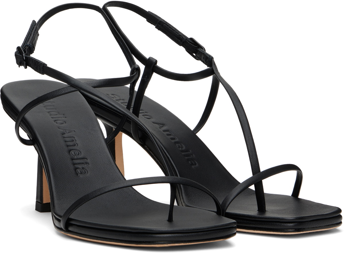 Studio Amelia Black Cross Front 70 Heeled Sandals Studio Amelia