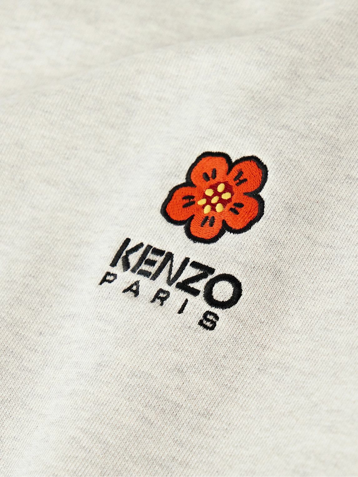 KENZO - Logo-Embroidered Cotton-Jersey Sweatshirt - Gray Kenzo
