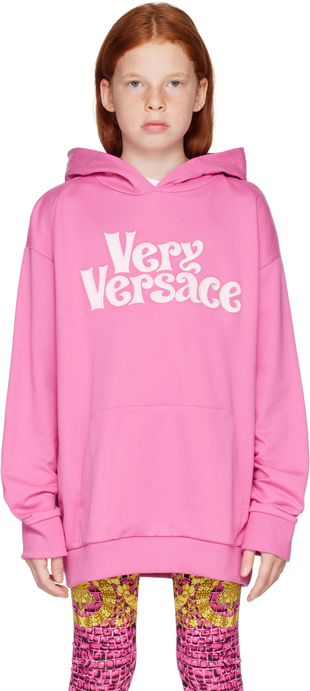 Versace Kids Pink 'Very Versace' Hoodie Versace