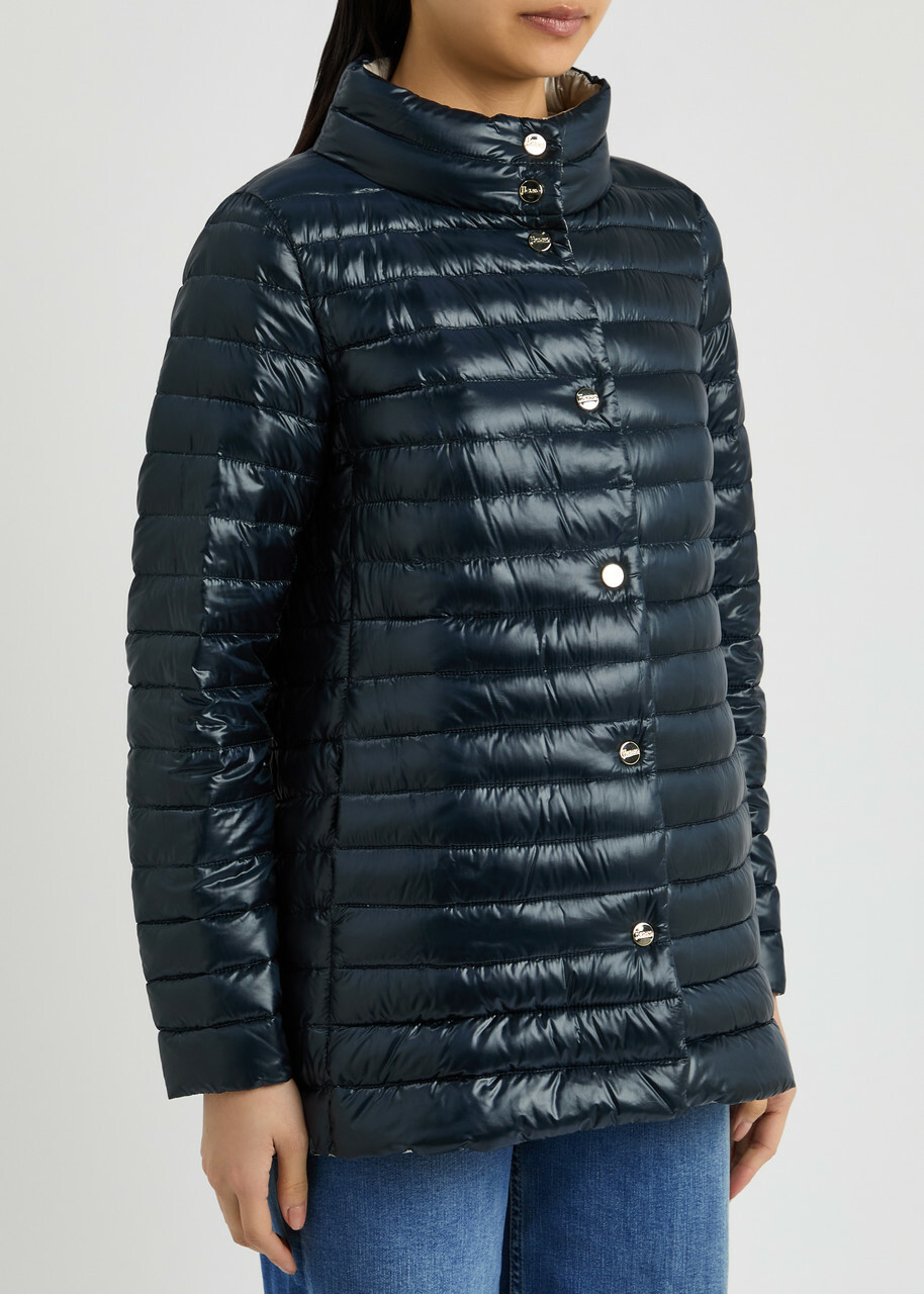 Herno Reversible Quilted Shell Jacket Navy Herno