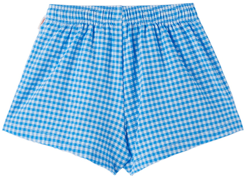 TINYCOTTONS Baby Blue Vichy Swim Shorts