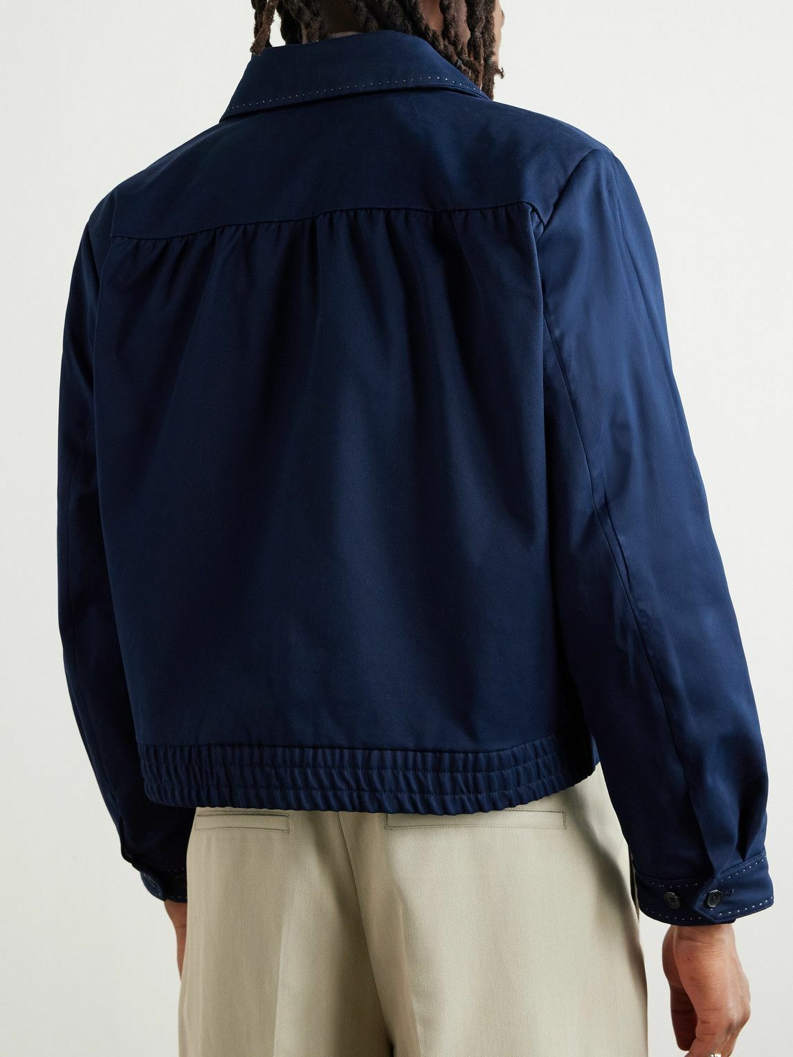 SECOND / LAYER - Herman Embroidered Cotton-Twill Jacket - Blue Second/Layer