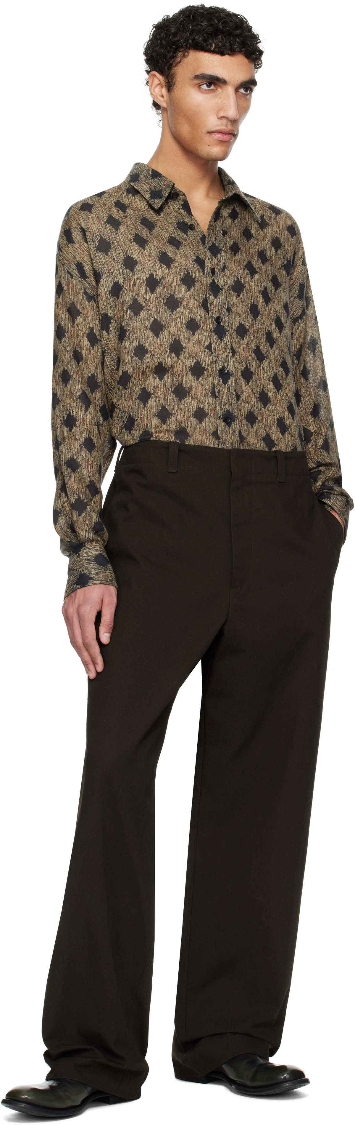 RECTO Brown & Black 80s French Printing Daddy Shirt Recto