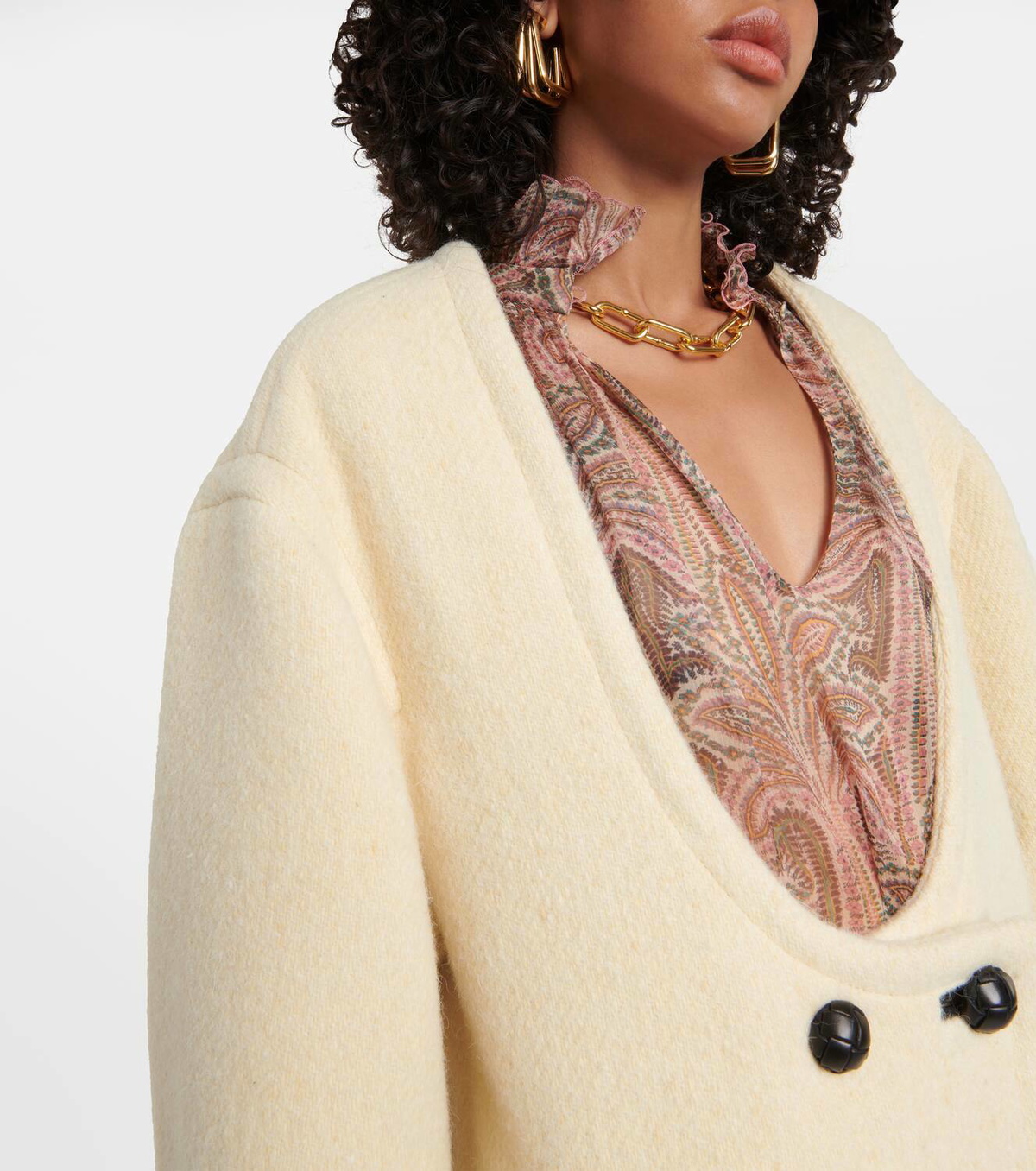Etro Embroidered wool-blend coat Etro