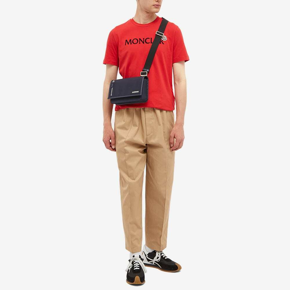 Moncler Men's Text Logo T-Shirt in Red Moncler