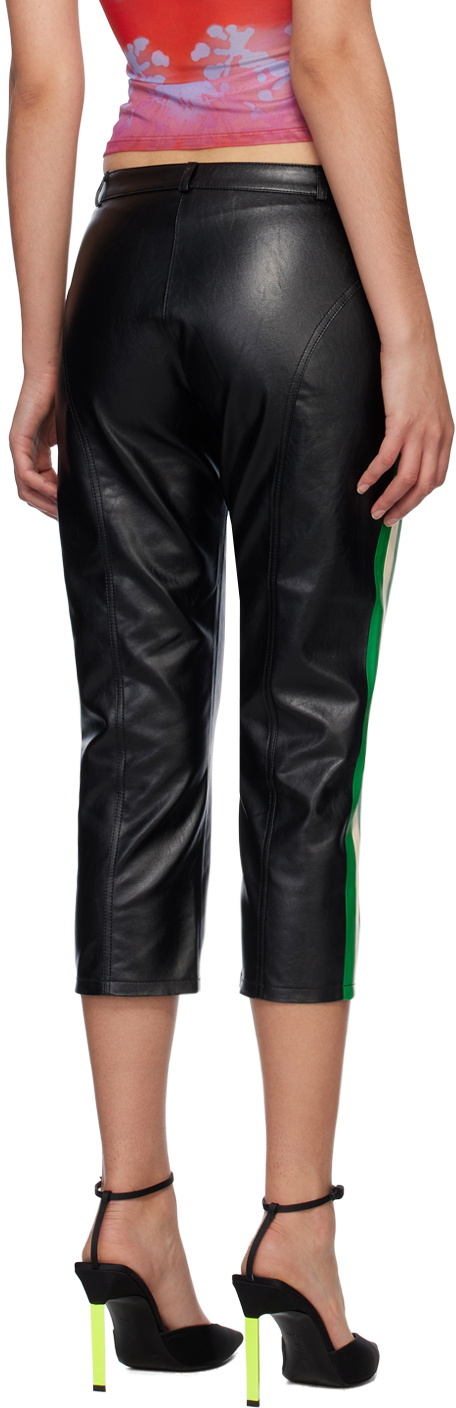 Miaou Black Capri Faux-Leather Trousers Miaou